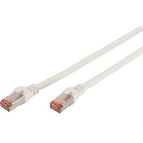 Digitus DK-1644-010/WH RJ45 Câble réseau, câble patch CAT 6 S/FTP 1.00 m blanc ignifuge, feuille ...