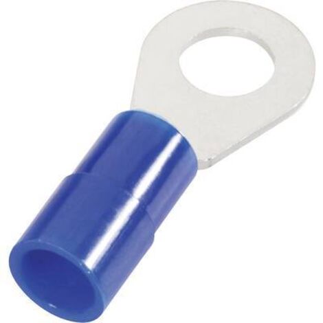 Cimco 180086 Cosse à oeillet Section max.=16 mm² Ø du trou=10.5 mm partiellement isolé bleu 1 pc ...