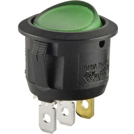 Interrupteur à bascule TRU COMPONENTS R13-112B B/G 200V 700304 250 V/AC 6 A 1 x Off/On à ...