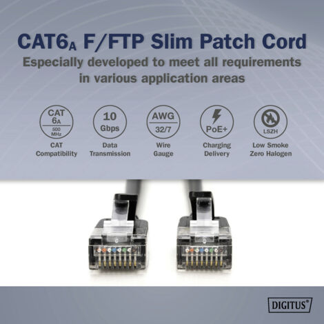 Digitus DK-1632-A-003S-BL RJ45 Câble réseau, câble patch CAT 6a F/FTP 0 ...