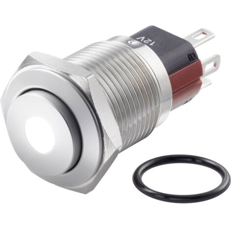 TRU COMPONENTS TC-7494972 TC-GQ16-KH-11D/J/W/12V/S Interrupteur antivandalisme 48 V/DC 2 A 1 x ...