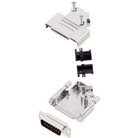 TRU COMPONENTS TCD45ZK15DMPK 7709172 Kit embase SUB-D mâle 45 ° Nombre de pôles: 15 fût à souder ...