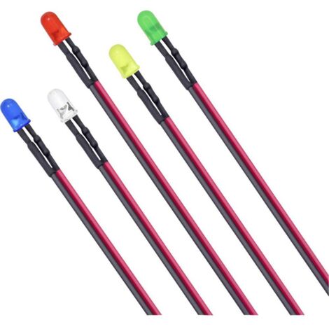 TRU COMPONENTS T1810O104 Assortiment de LEDs rouge, bleu, vert, jaune ...