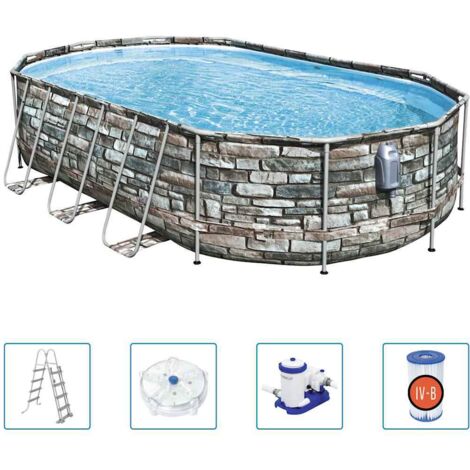 Bestway Power Steel Comfort Jet Series Frame Pool, Komplettset, oval ...