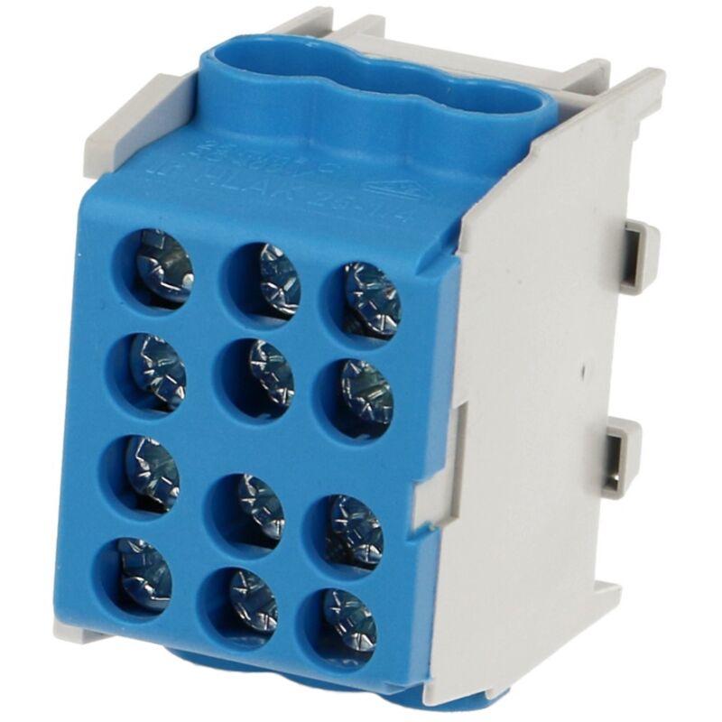 Bornier enclipsable bleu sur rail DIN – 2 entrées 25mm² et 4 entrées ...