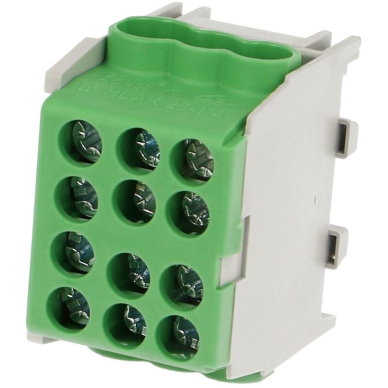 Bornier vert enclipsable sur rail DIN pour câble Terre