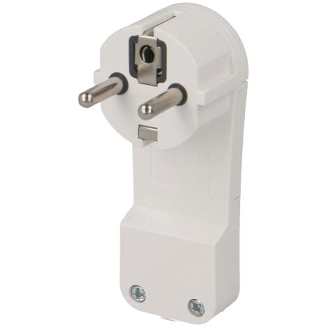 Prise mâle 2P+T (prise Française) 10/16A blanche extra plate