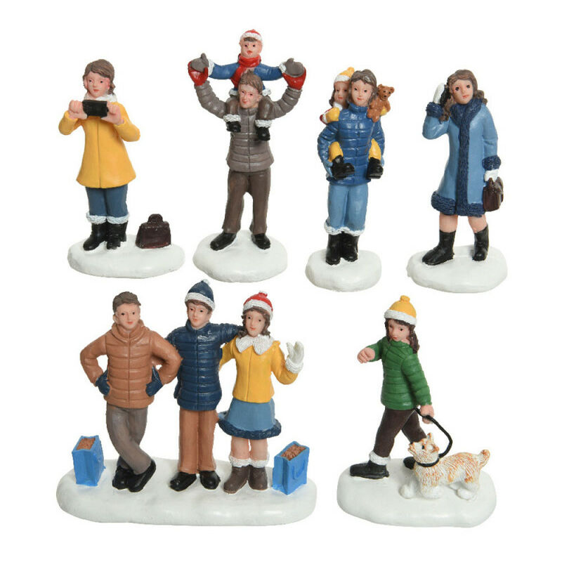 Blister 6 Christmas figures in polyresin