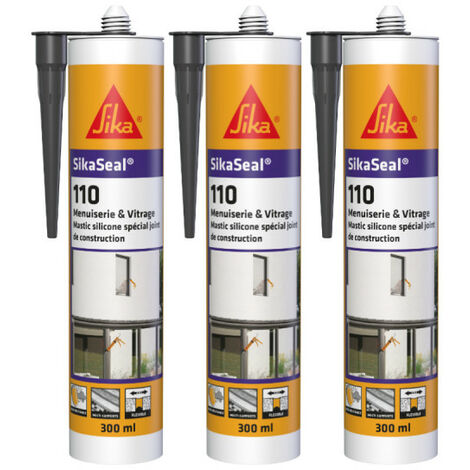 Set of 3 SIKA SikaSeal 110 Carpentry & Glazing Silicone Sealants ...