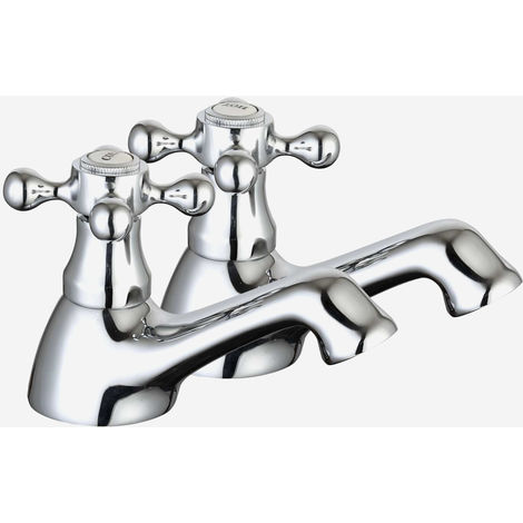 Stafford Victorian Traditional Hot and Cold Twin Bath Taps