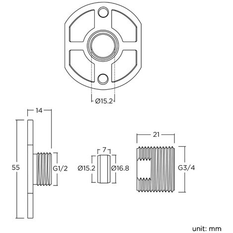 Exposed Thermostatic Shower Bar Valve Easy Fit Shower Fixing Kit inc ...