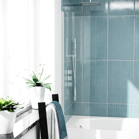 Glass Over Bath Shower Screen 350mm Fixed Bath Screen Reversible