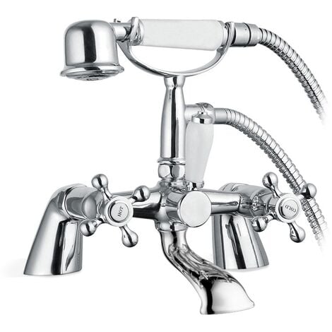 Victorian Traditional Freestanding Bath Shower Mixer Complete With ...