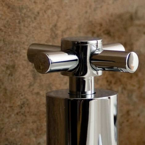 Crox Modern Cross Head Hot & Cold Basin Taps + Waste
