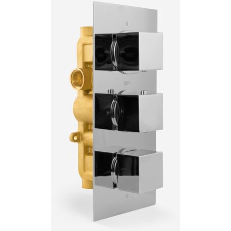 Rose Square Concealed Thermostatic Shower Mixer Set - Ceiling Head ...
