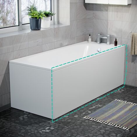 1700mm Modern High Gloss White Front & End Bath Panel Acrylic Bathroom