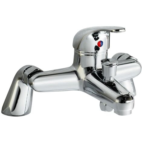 Studio Modern Deck Mounted Bath Shower Mixer Tap with Lever Handle