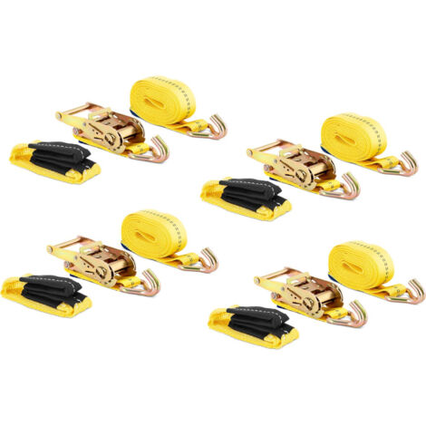 4 Spanngurte mit Ratsche Zurrgurt mit Haken Ratschengurt 3 m (2,85 m ...