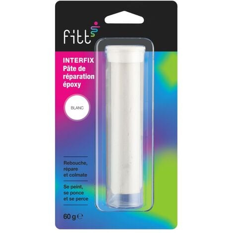 Pâte de réparation époxy blanche Interfix 60g - Fitt - Blanc