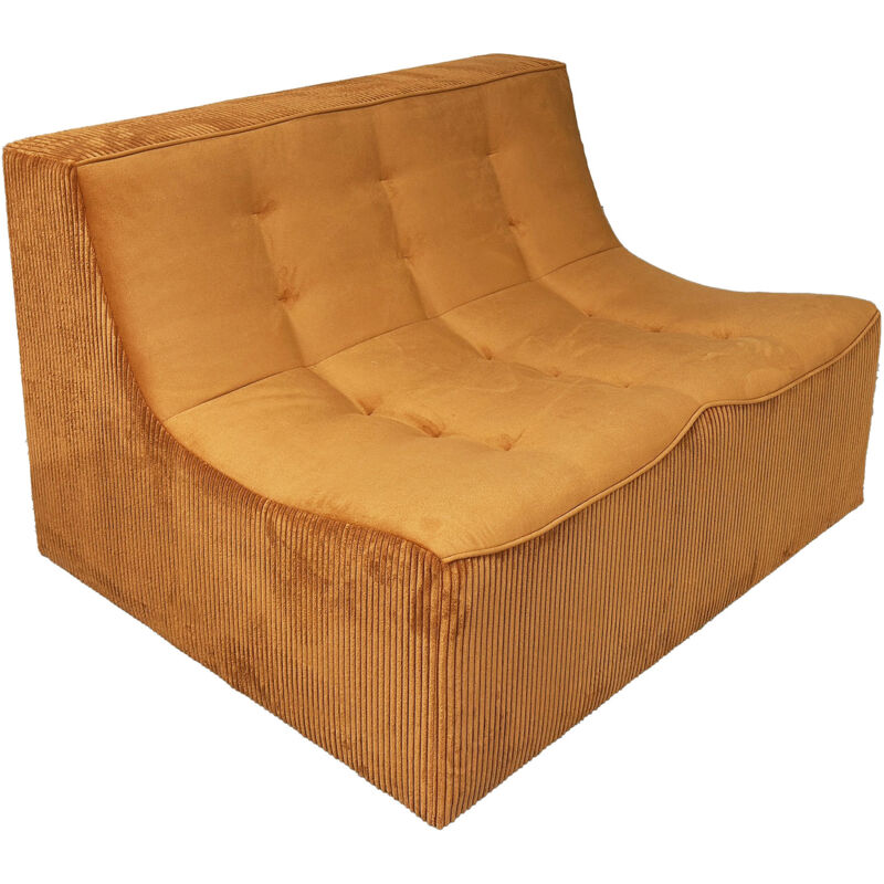 Chauffeuse 2 places pour canapé modulable en velours orange - ZORY