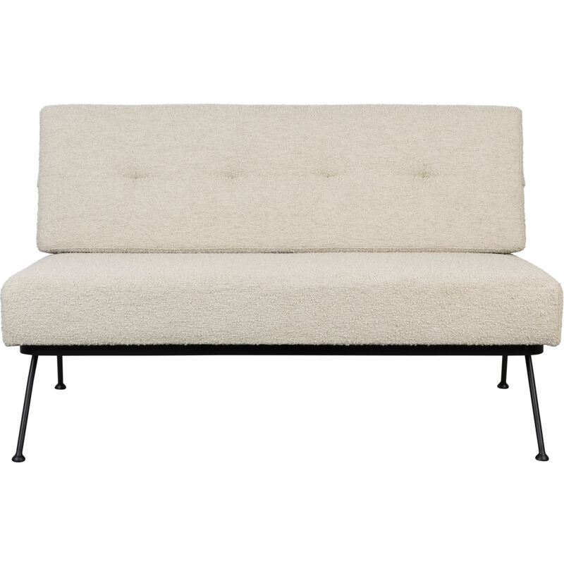 Canapé 2 places 73,5x135x83 cm en tissu bouclette beige - BOWIE