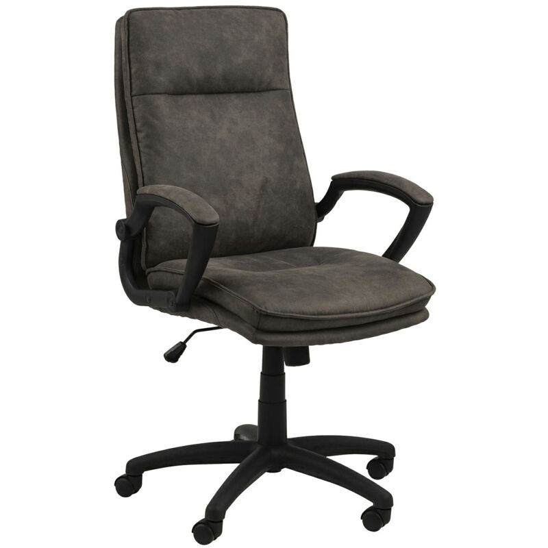 Fauteuil de bureau pivotant et inclinable en tissu anthracite - PRESTY