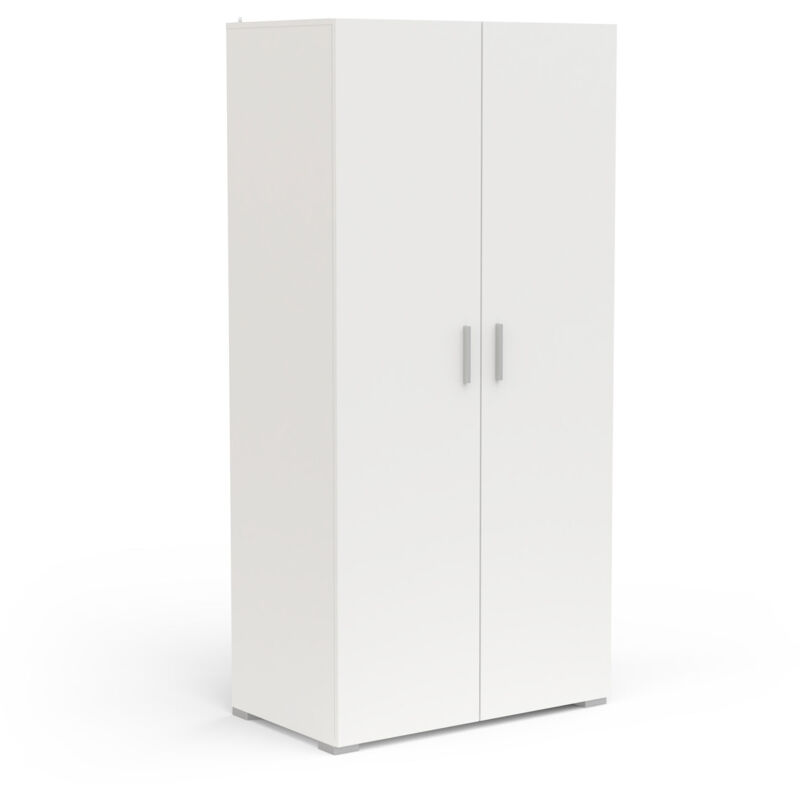 Armoire penderie et lingère 2 portes blanc - HUNDA