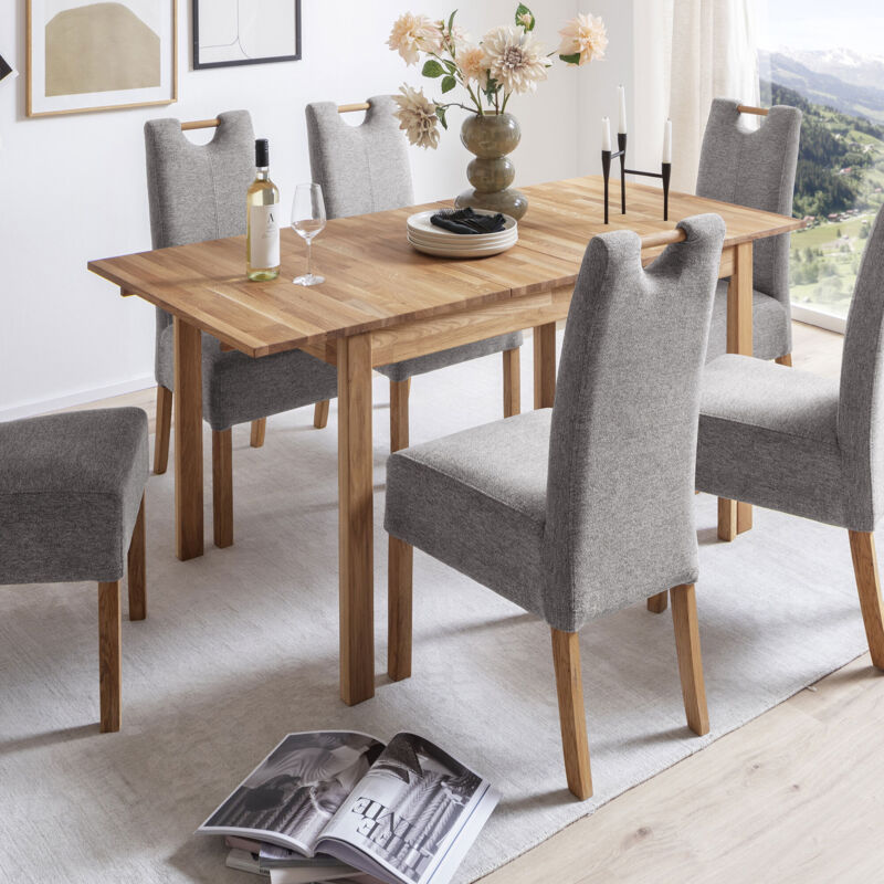 Table En Chêne Massif Extensible 115x46x65 Cm
