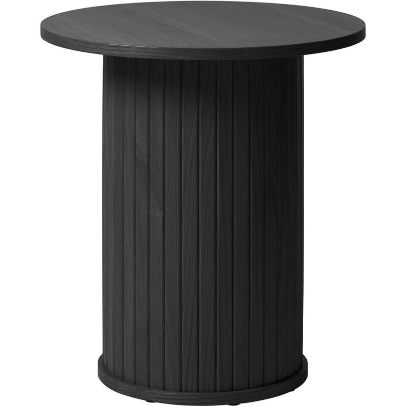Table d'appoint ronde 50x55 cm plaqué chêne noir - SKYRA