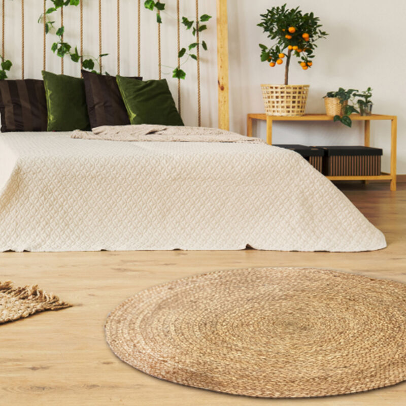 Tapis rond 120 cm en jute naturel
