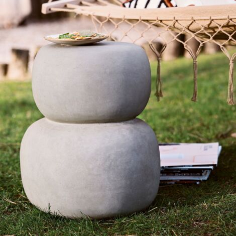 Table basse 41x35x47 cm en fibres et argile couleur gris