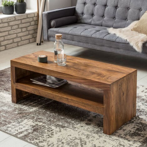 Table basse 1 niche 110x45x45 cm en bois de sheesham massif