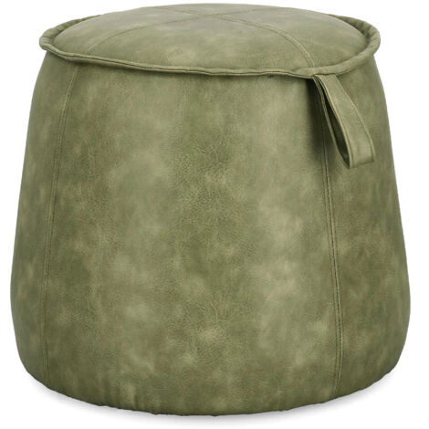 Pouf 52x44 cm en polyuréthane vert olive
