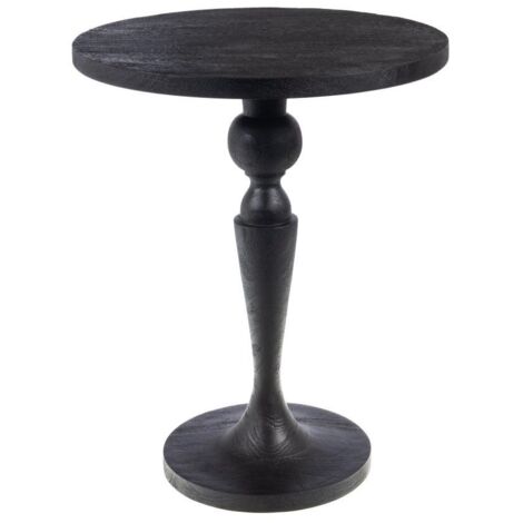 Sellette ronde 50x50x64 cm en bois de manguier noir
