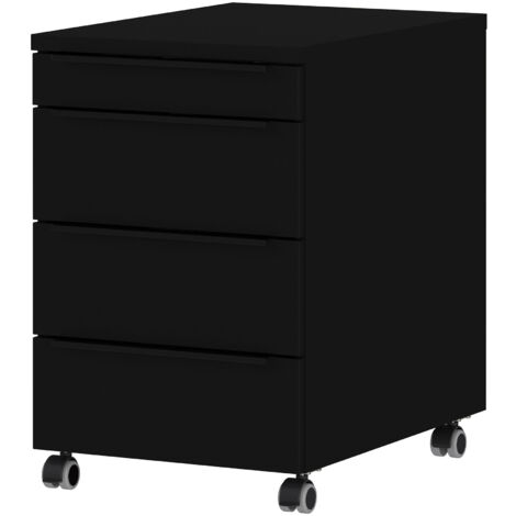 Caisson à roulette 4 tiroirs 42x60x63 cm noir - MAILZ