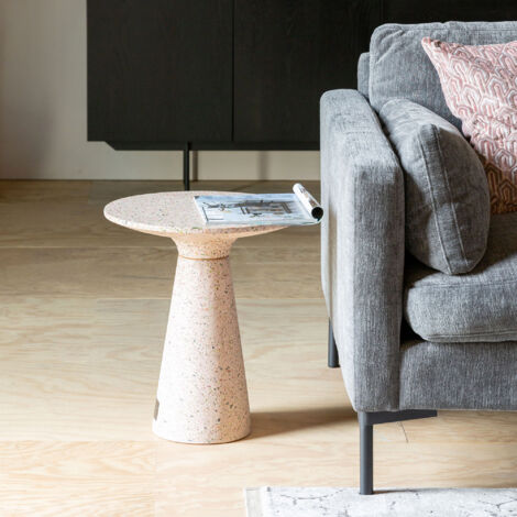 Table d'appoint ronde 41x47 cm en granit rose