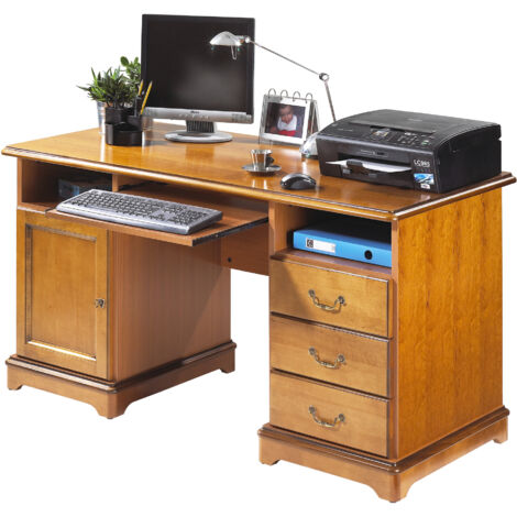 Meuble informatique melvyn teinte merisier