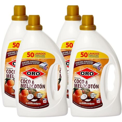 Oro Detergente líquido para lavadora - Jabón Coco y Melocotón 2,5 ...