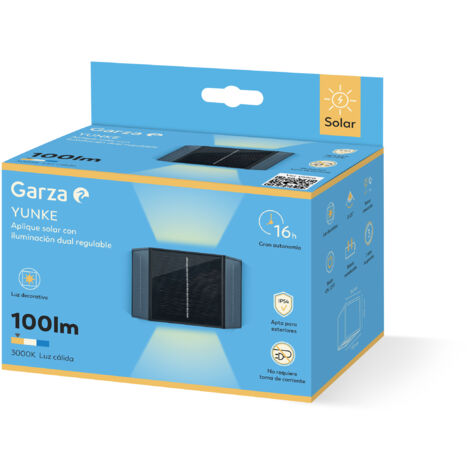 Garza - Aplique de Exterior Solar LED 100lm, 2700K, Iluminación Dual ...