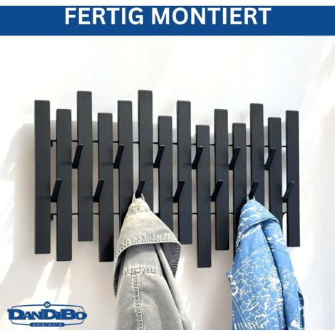 DanDiBo Wandgarderobe Schwarz Metall Modern 96637 Garderobe Wand mit ...