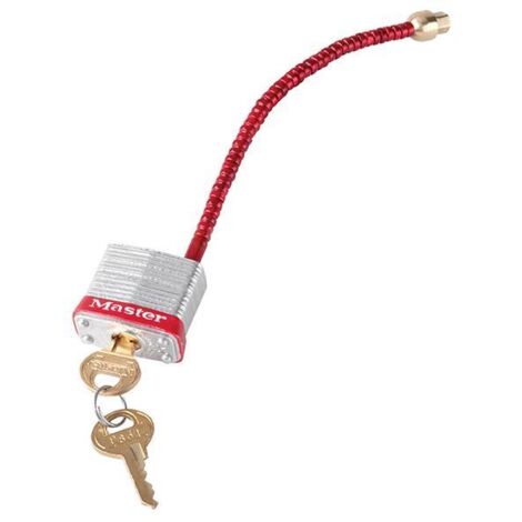 Lockout Padlock with Flexible Braided Steel Cable Shackle