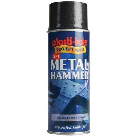 PlastiKote Metal Paint Hammer Spray Black 400ml PKT2215