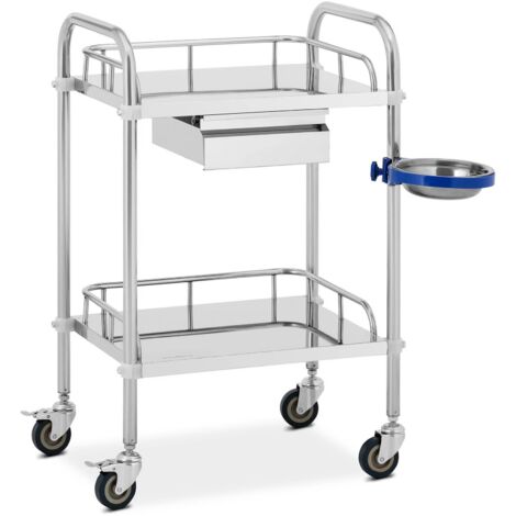 Chariot médical Chariot médical inox 2 étagères 1 tiroir 15 kg