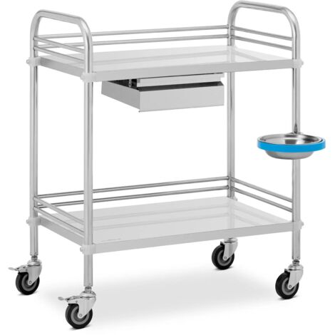 Chariot médical Chariot médical inox 2 étagères 1 tiroir 20 kg
