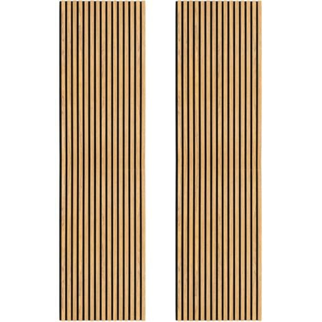 Paneles Acústicos de pared x 2 Color Roble 240x60cm Diseño absorbe ...