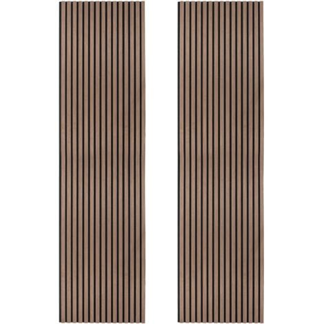 Paneles Acústicos de pared x2 Color Nogal Oscuro 240x60cm Diseño ...