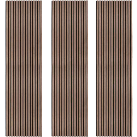 Paneles Acústicos de pared x3 Color Nogal Oscuro 240x60cm Diseño ...
