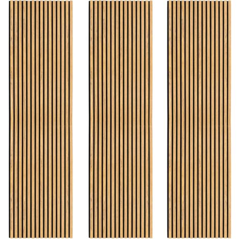 Paneles Acústicos de pared x 3 Color Roble 240x60cm Diseño absorbe ...