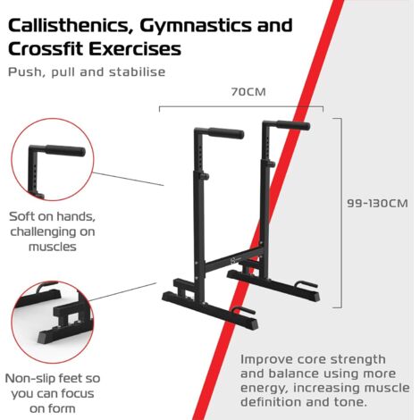 Paralelas XL Body Revolution – Barras de Acero con Altura Ajustable y ...