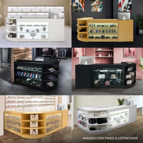 Set Mostradores Comerciales "ECLIPSE" Blanco LM60 + 2xC1500 + TB60 MDF ...